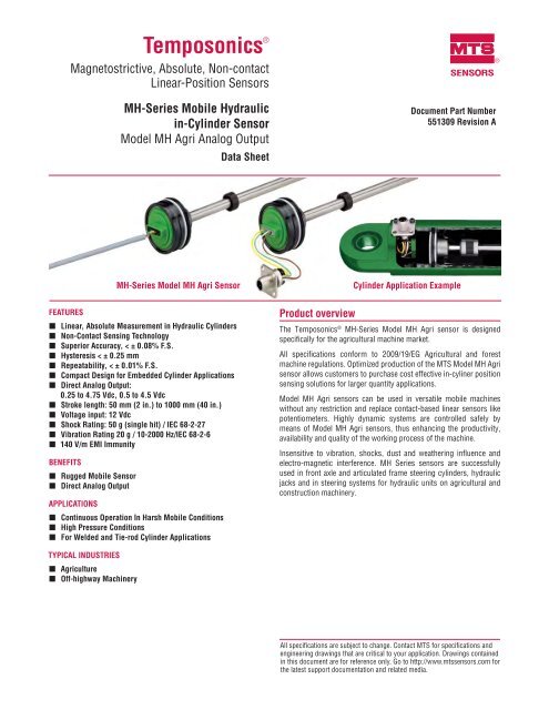 Model MH Agri Analog data sheet - MTS Sensors