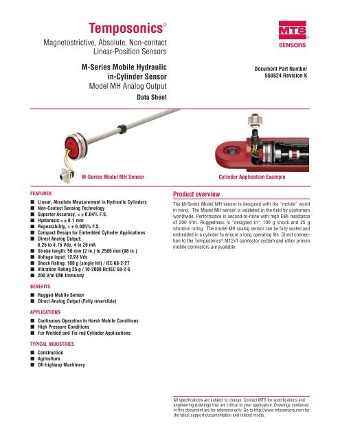 Model MH Datasheet - MTS Sensors