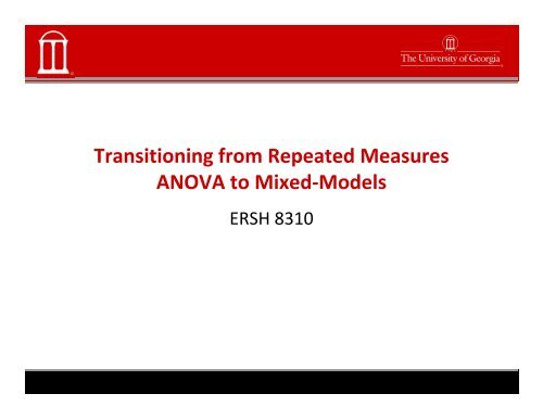 Transitioning from Repeated Measures ANOVA to Mixed-Models