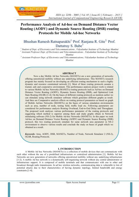 Performance Analysis Of Ad Hoc On Demand Distance Vector Routing Aodv And Dynamic Source