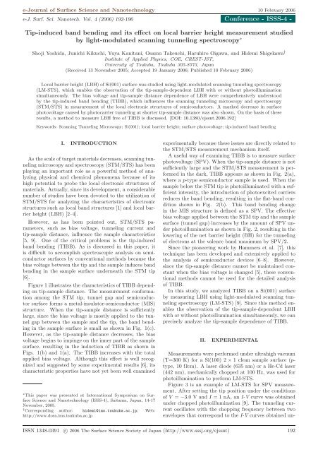 Tip-induced band bending and its effect on local barrier height ...