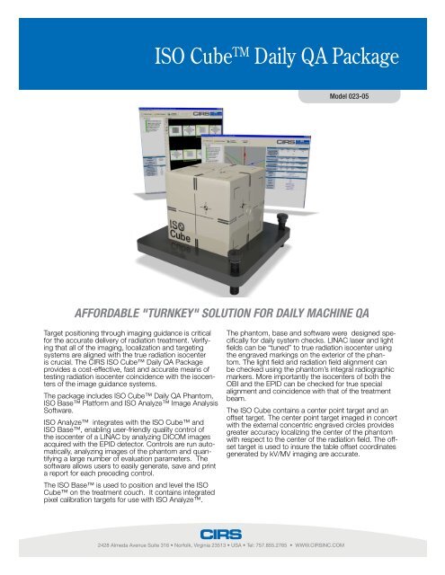 ISO Cube Daily QA Phantom - CIRS