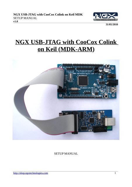 NGX USB-JTAG with CooCox Colink on Keil (MDK-ARM)