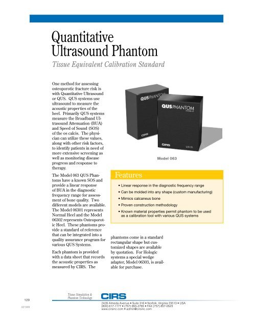 Quantitative Ultrasound Phantom - CIRS