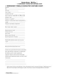 worksheet- character makeup chart - the SOTA Theatre Department!