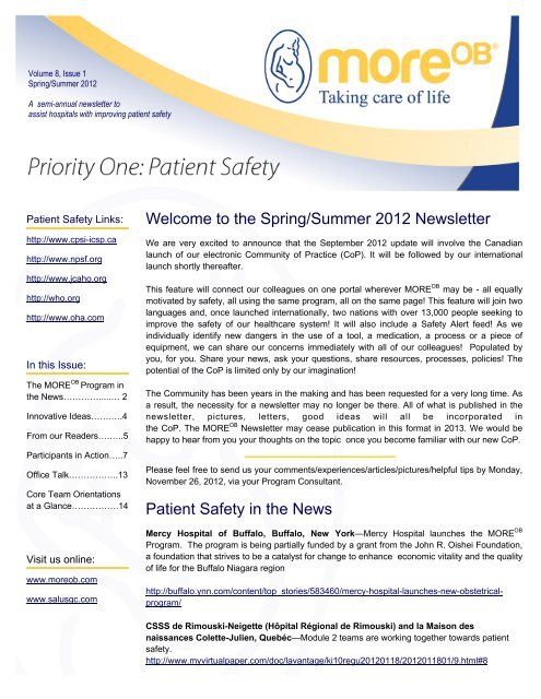 OB - Priority One: Patient Safety - Windsor Regional Hospital