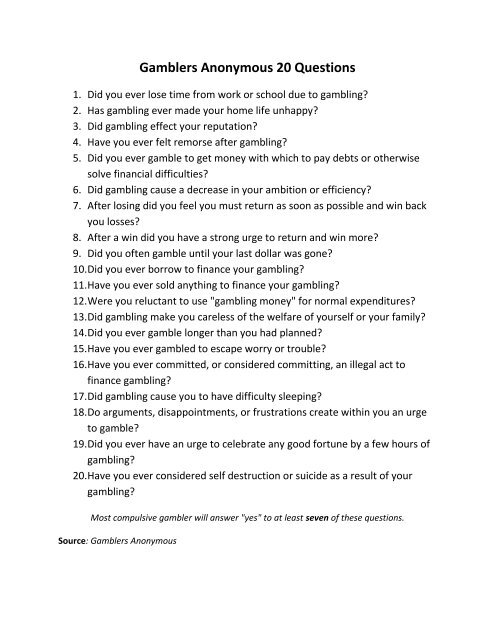 Gambler Anonymous - MI-PTE