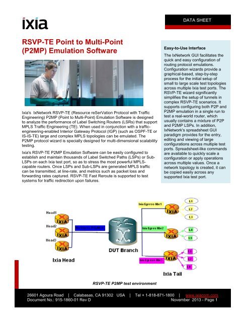 RSVP-TE Point to Multi-Point (P2MP) Emulation Software - Ixia