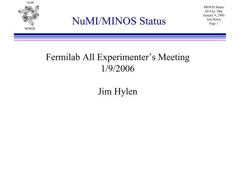 DoE Review Template - minos - Fermilab