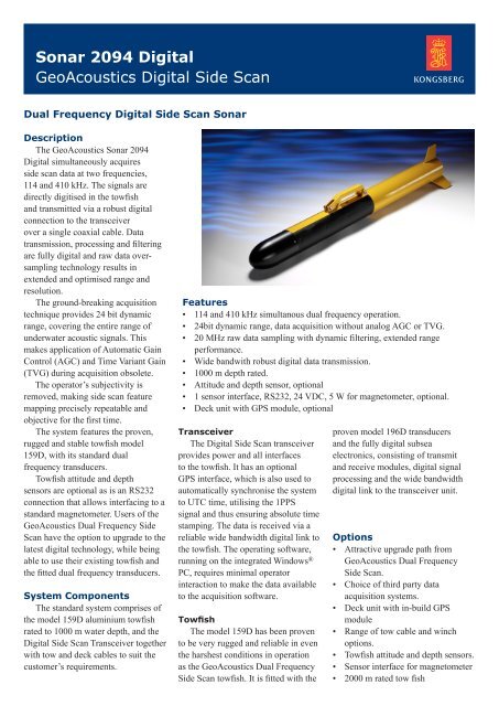 Sonar 2094 Digital GeoAcoustics Digital Side Scan - Bruttour ...