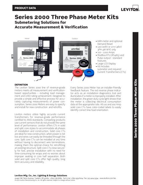 Series 2000 Three Phase Meter Kits - Leviton