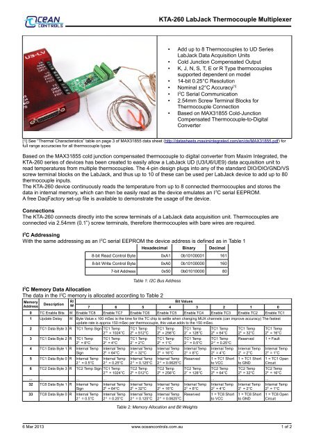 KTA-260 LabJack Thermocouple Multiplexer - Ocean Controls