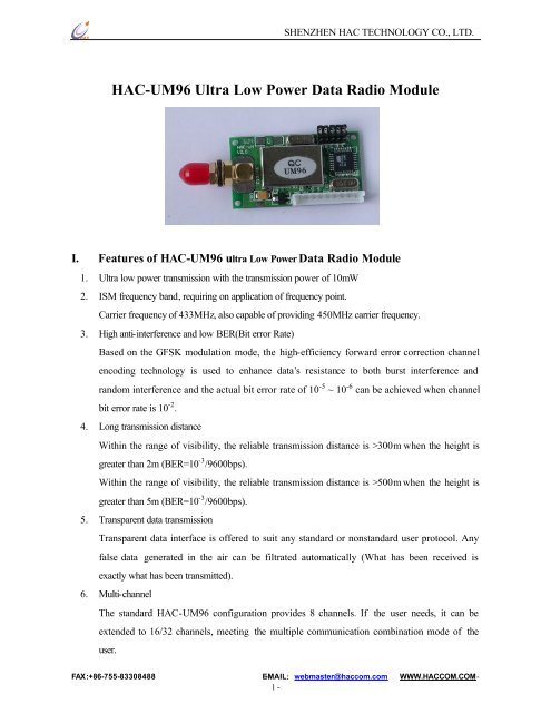 HAC-UM96 Datasheet