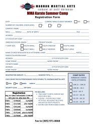 Registration Form - Magnan Martial Arts
