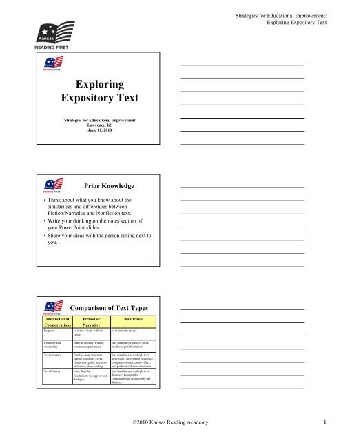 Exploring Expository Text - School of Education