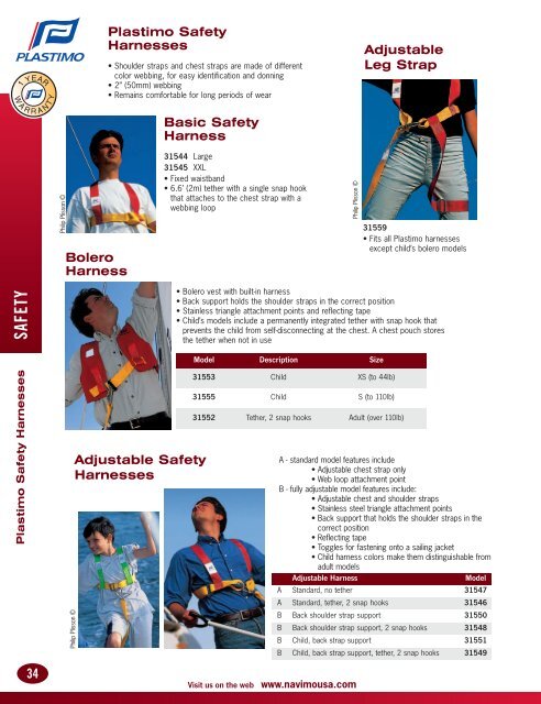 Plastimo Safety Harnesses Basic Safety Harness ... - Navimo USA