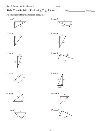 Right Triangle Trig Missing Sides and Angles - Kuta Software