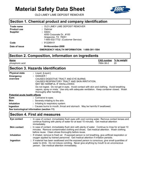 Material Safety Data Sheet