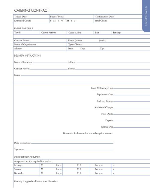 Catering Agreement Template