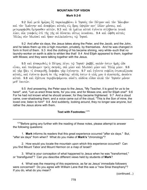 Mark 9 - Indepthbible.org