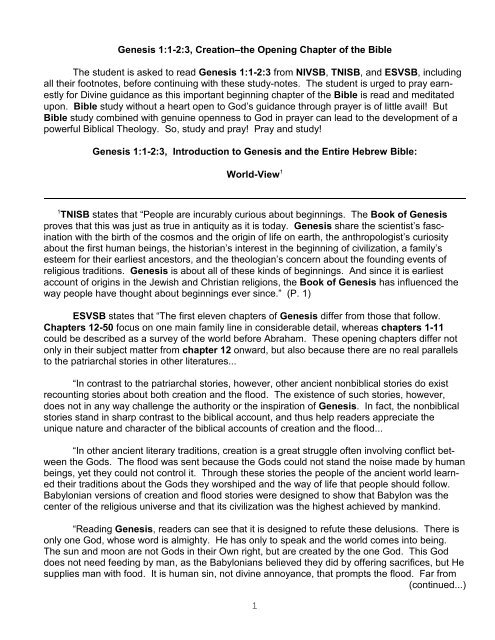 Genesis 1 - Indepthbible.org