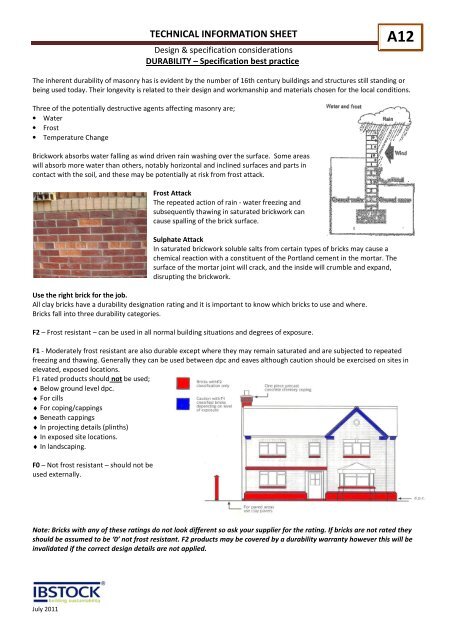TECHNICAL INFORMATION SHEET - Ibstock