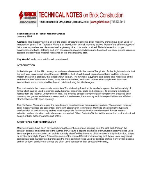 Technical Notes 31 - Brick Industry Association