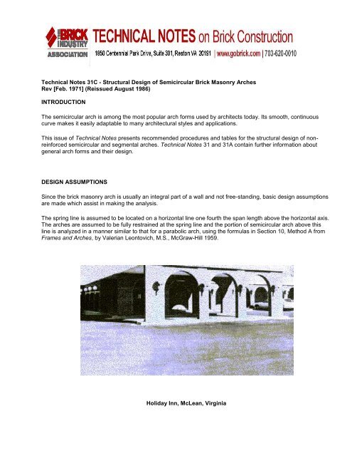 Technical Notes 31C - Structural Design of Semicircular Brick ...