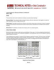Brickwork Bonds and net quantities per m2 (continued) - Ibstock
