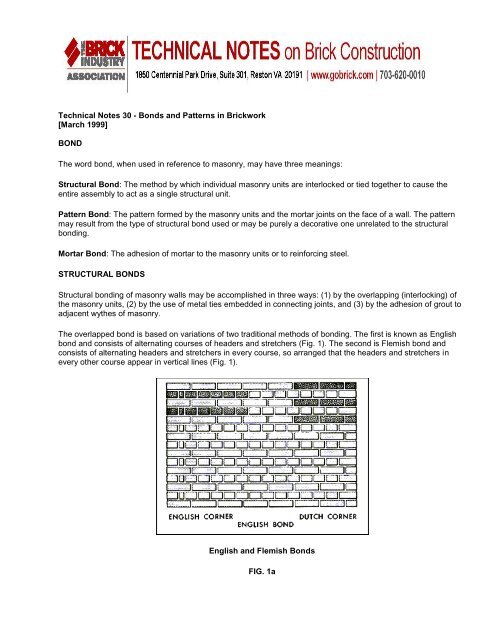 Technical Notes 30 - Bonds and Patterns in Brickwork [March 1999 ...