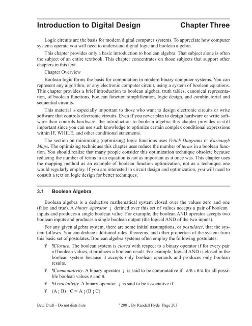 Introduction to Digital Design Chapter Three - Plantation Productions