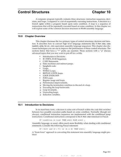 Control Structures Chapter 10 - The Flint Project