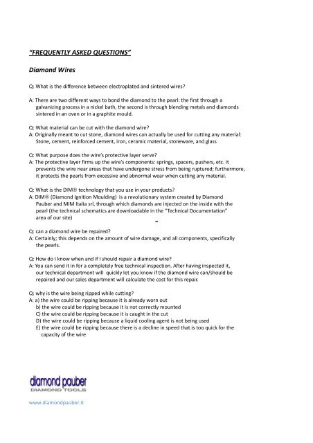 Diamond Wires - Diamond Pauber