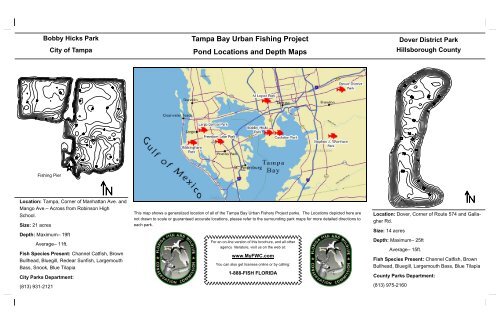 Tampa Bay Urban Fishing Project Pond Location and Depth Maps