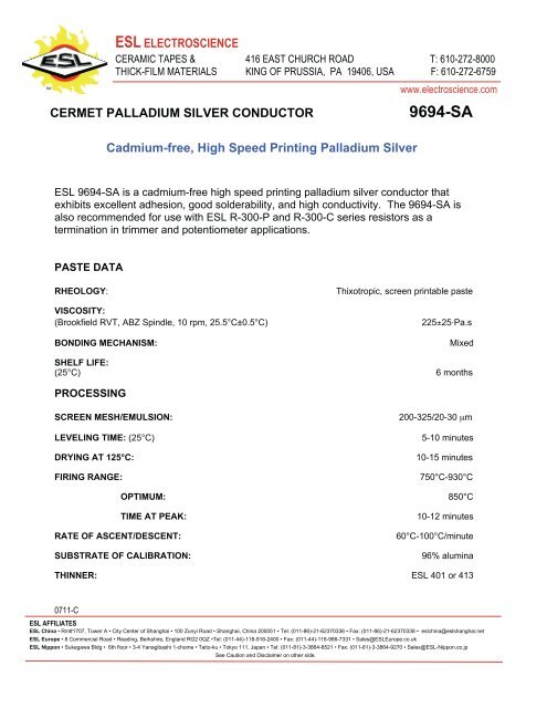 9694-SA - ESL Electro-Science