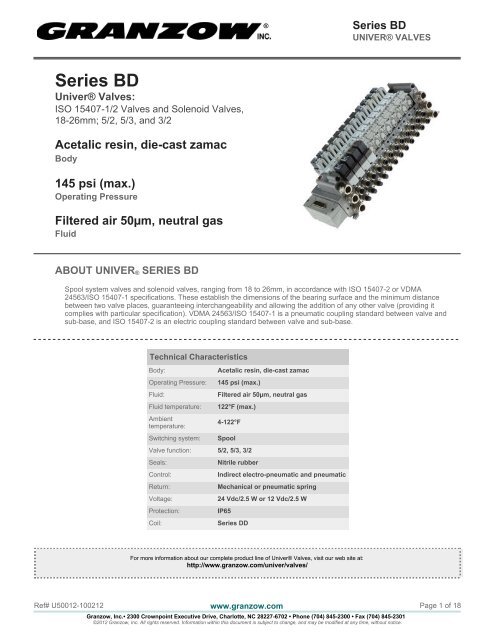 Series BD - Datasheet - Granzow