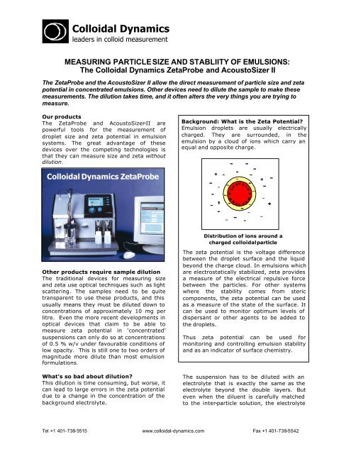 Measuring Particle Size and Stability of Emulsions - Colloidal ...