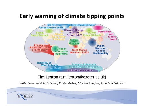 Early warning of climate tipping points