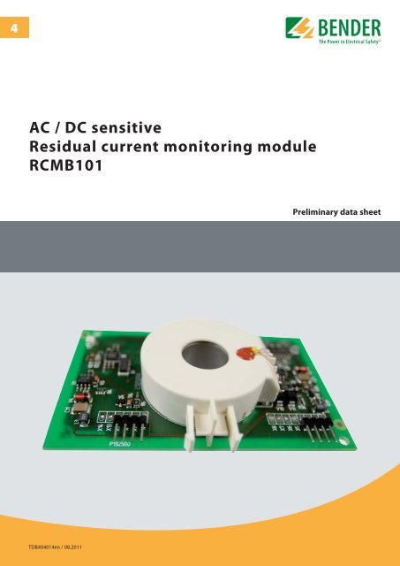 4 AC / DC sensitive Residual current monitoring module RCMB101
