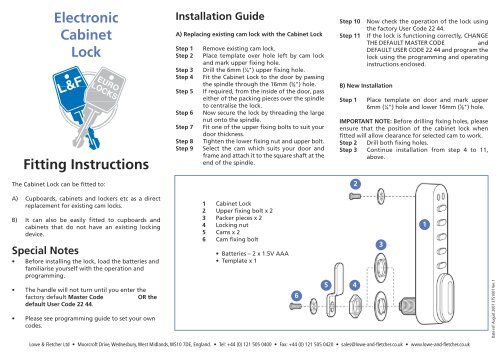 Electronic Combination Lock - Probe Lockers