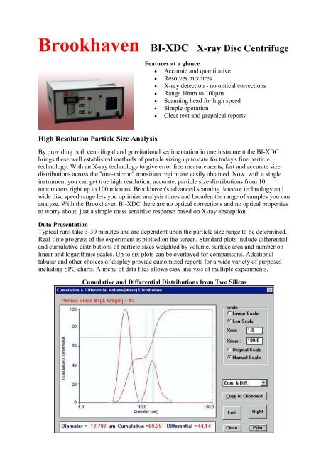 Brookhaven BI-XDC X-ray Disc Centrifuge - Laborchemie