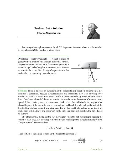 Problem Set Solution Hmc Physics 