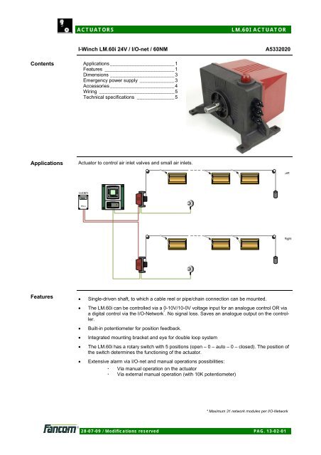 ACTUATORS LM.60I ACTUATOR I-Winch LM ... - Farmi Tilatech Oy