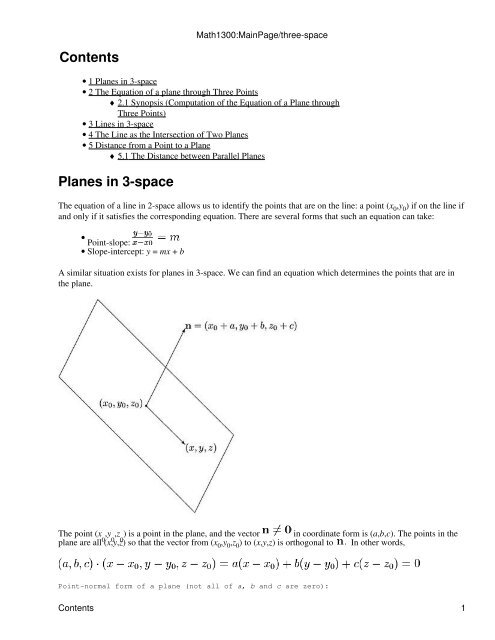 Lines and planes in 3-space