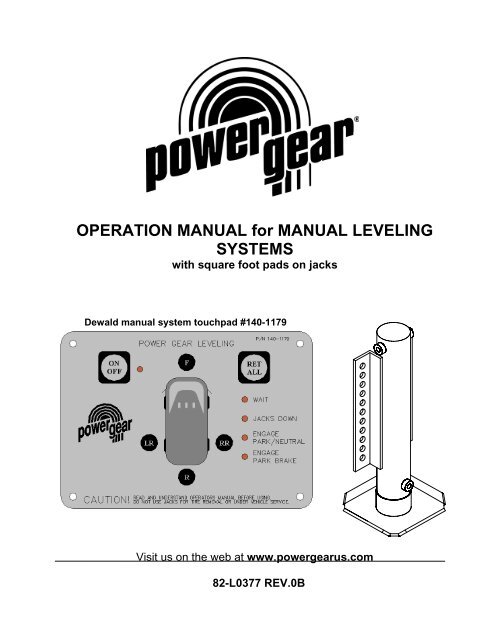 OPERATION MANUAL for MANUAL LEVELING ... - Power Gear