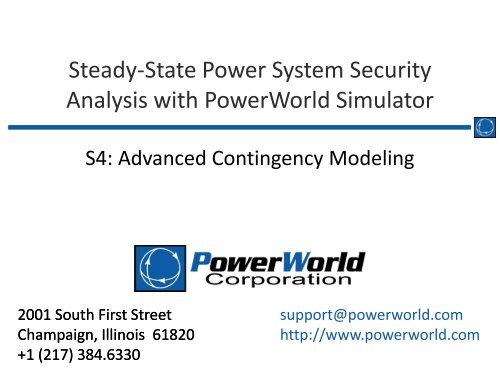 Advanced Contingency Modeling - PowerWorld