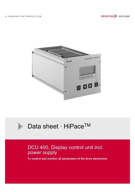 Data sheet Â· HiPaceTM DCU 400, Display control unit ... - AJVS.com