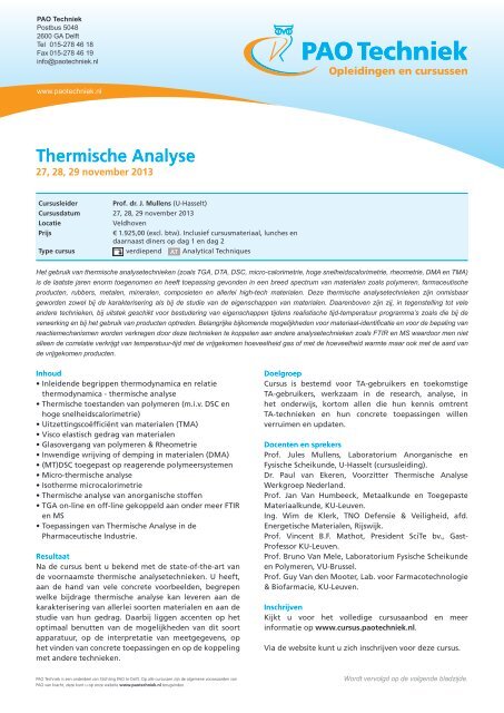 Thermische Analyse - EXPERTA