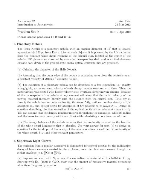 Problem Set 9 - HMC Physics