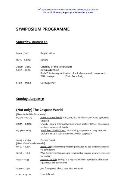 SYMPOSIUM PROGRAMME